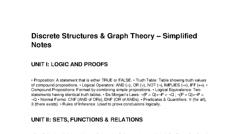 DSGT 101: Simplified Notes on Discrete Structures and Graph Theory ...