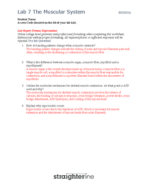BIO201 Lab 5 - assignment - Student Name: Access Code (located on the lid of your lab kit): Lab ...