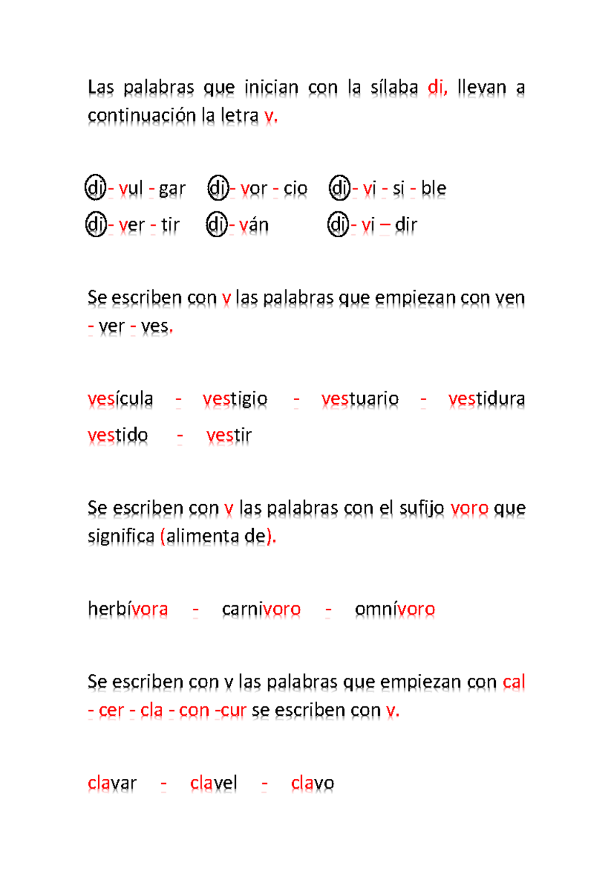 Las palabras que inician con la sílaba di 2 - di - vul - gar di - vor ...