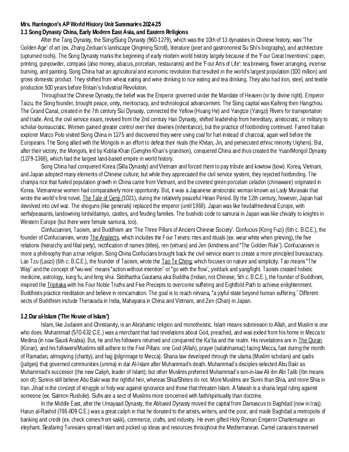 AP World History Unit Summaries: Key Events from French Rev to WWII ...