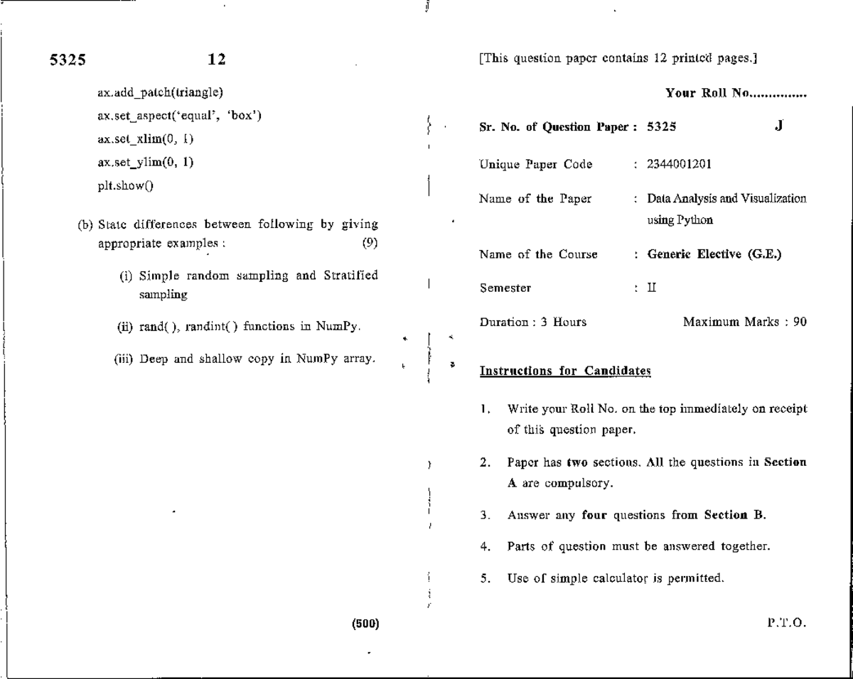 Data Analysis and Visualization Using Python - GE 12 5325 Question ...