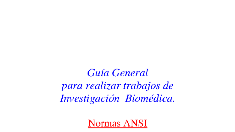 Guía de Normas ANSI para Investigación Biomédica - URL - Studocu