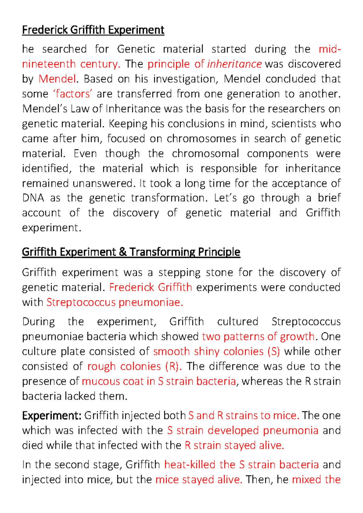 Griffith and Meselson-Stahl Experiment - Frederick Griffith Experiment ...