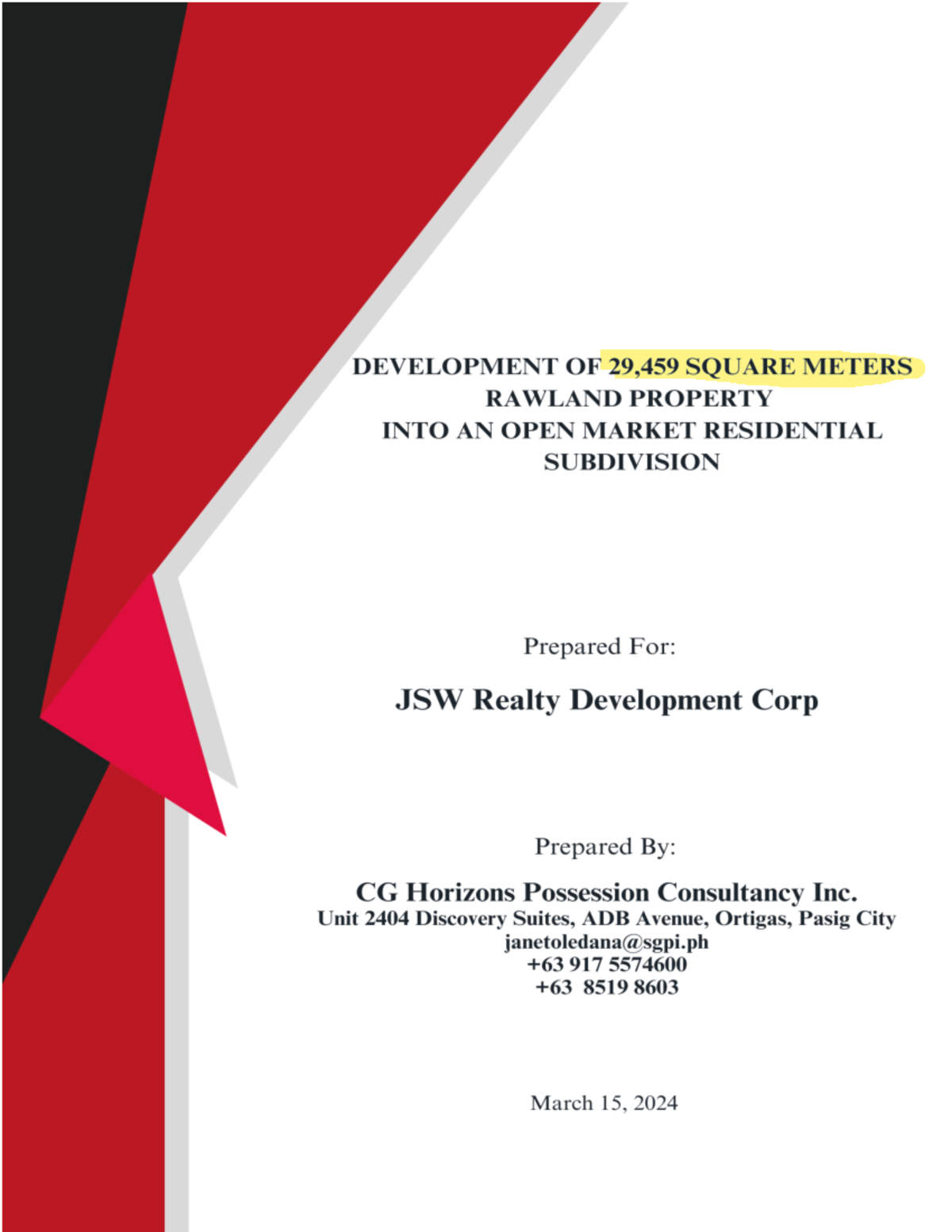 PFS - Woodland Heights Subdivision Feasibility Study Overview - Studocu