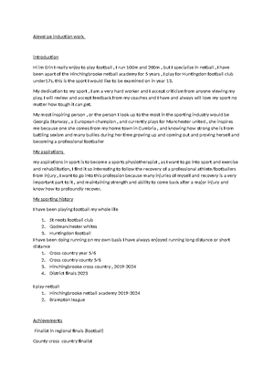 NEA Coursework Planning Sheets Analysis - NEA Coursework AQA GCSE PE 9 ...