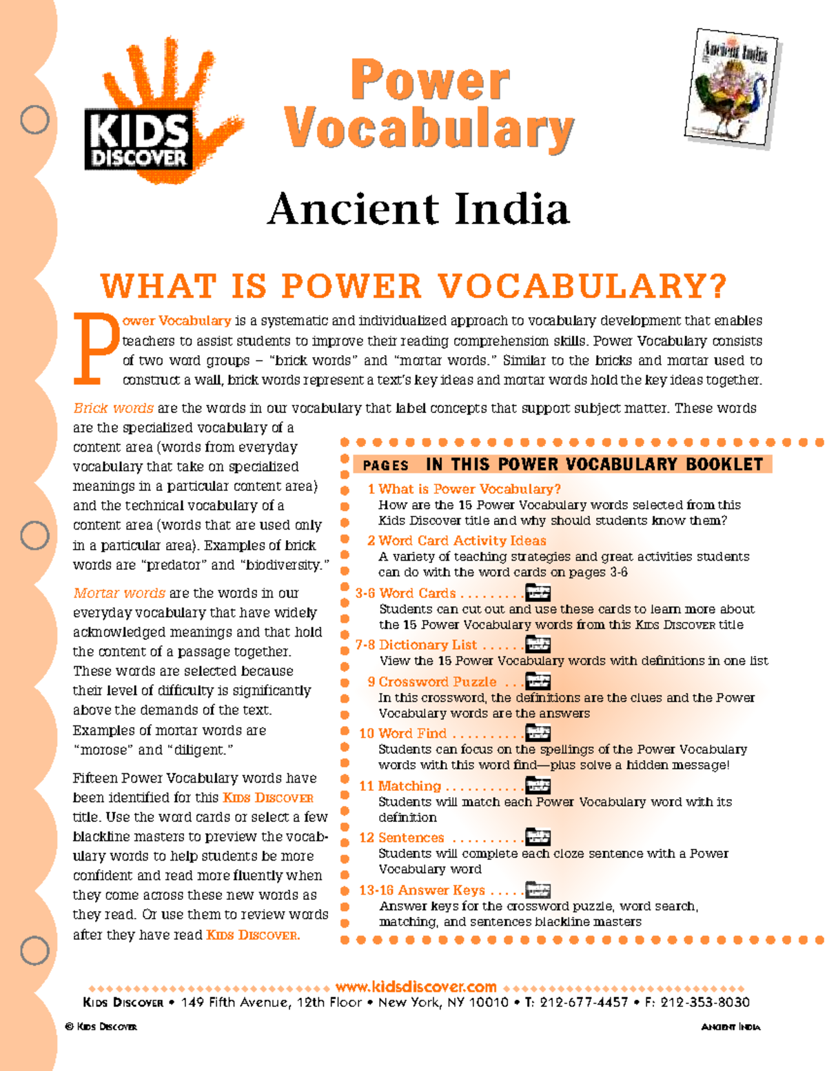 KIDS DISCOVER ANCIENT INDIA: Power Vocabulary Word Activities - Studocu