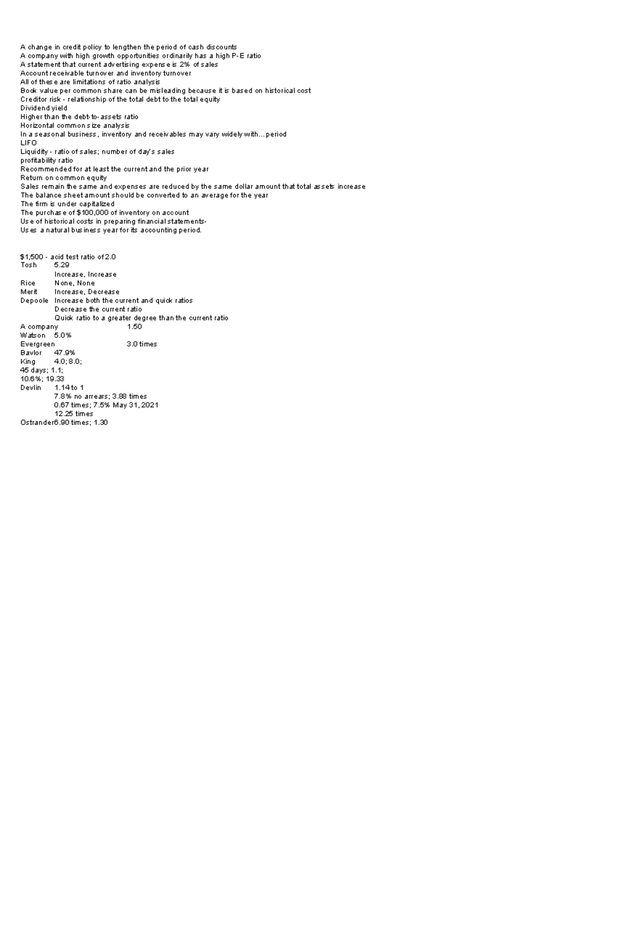 Credit Policy Changes and Ratio Analysis Insights (FIN 301) - Studocu