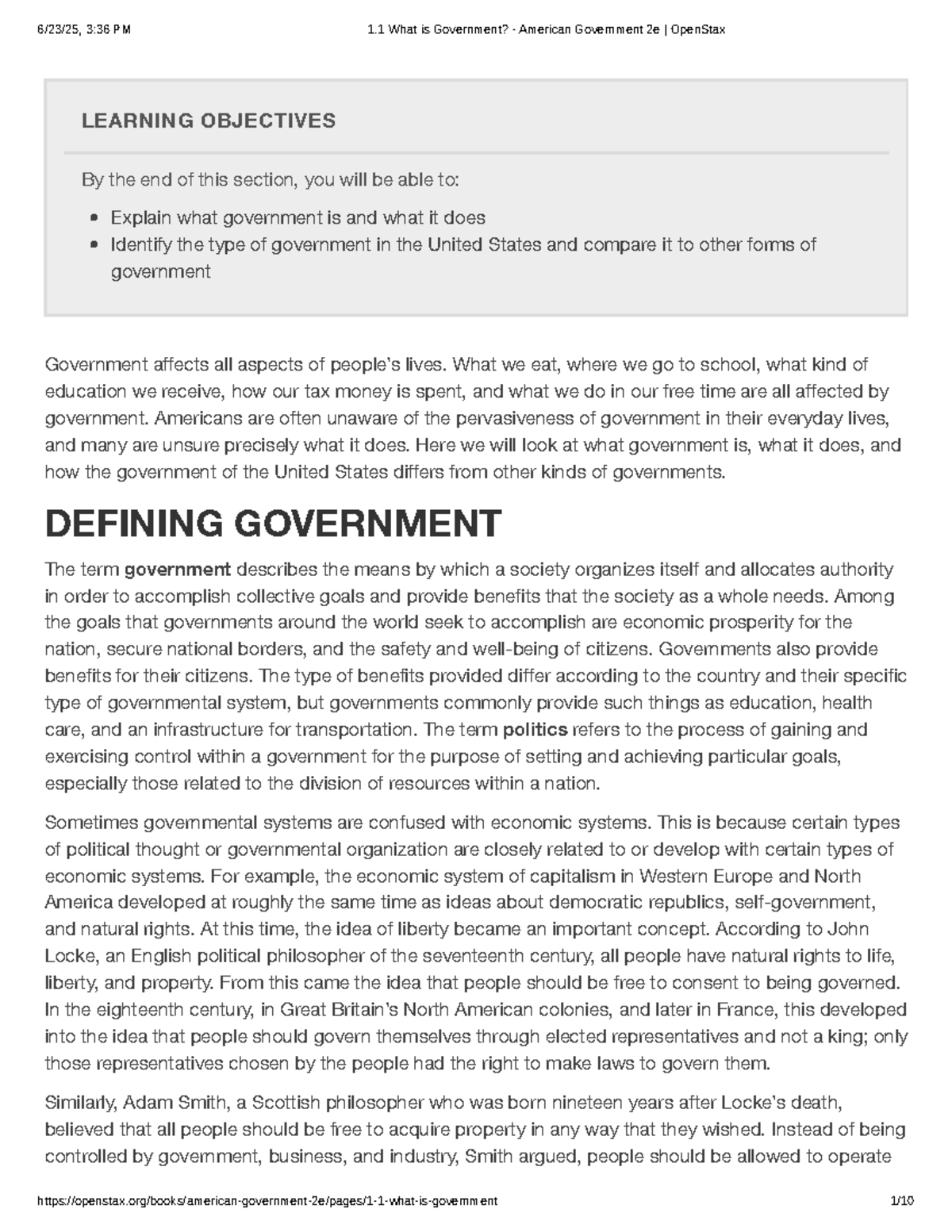 What is Government? An Overview - American Government 2e - Studocu