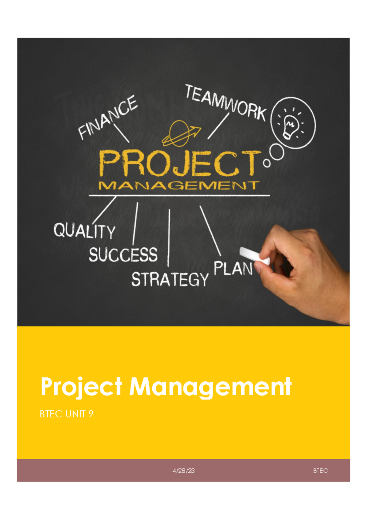 BTEC UNIT 9 Project Management Assignment B&C Sample Overview - Studeersnel