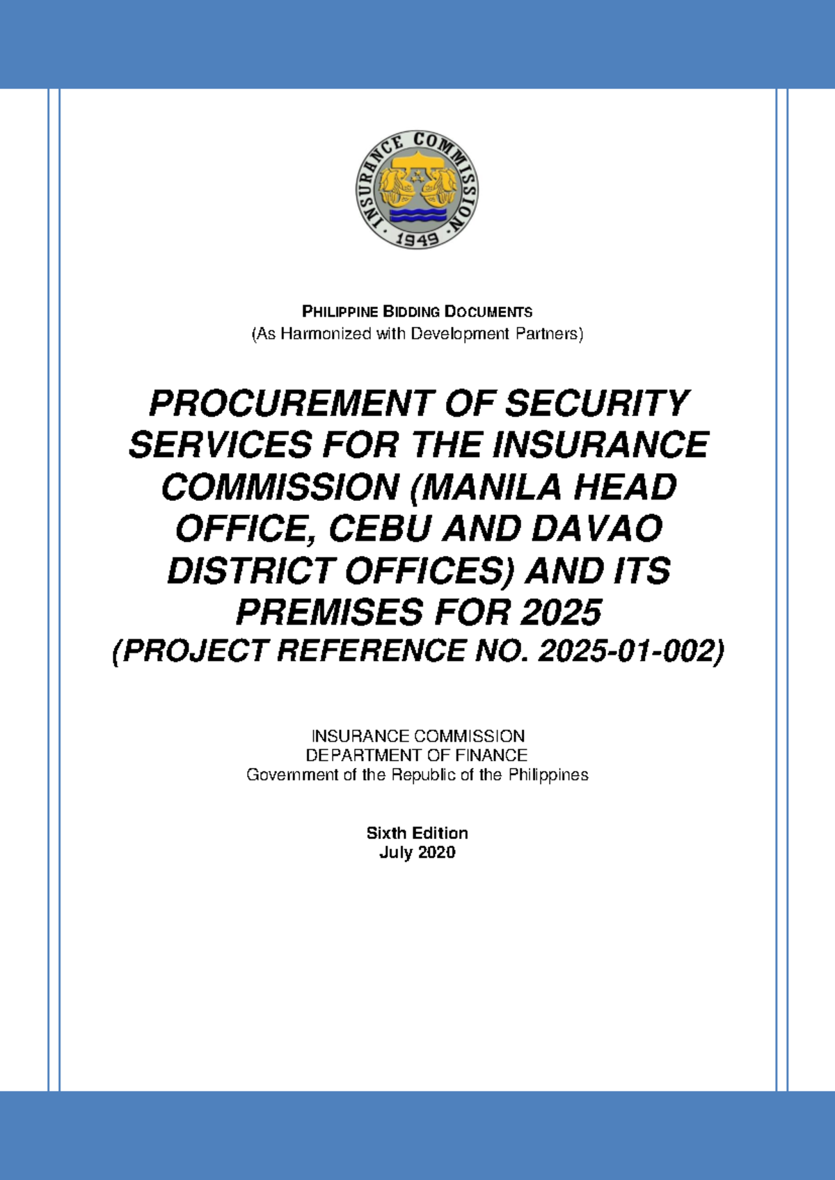 PROCUREMENT OF SECURITY SERVICES FOR INSURANCE COMMISSION 2025 - Studocu