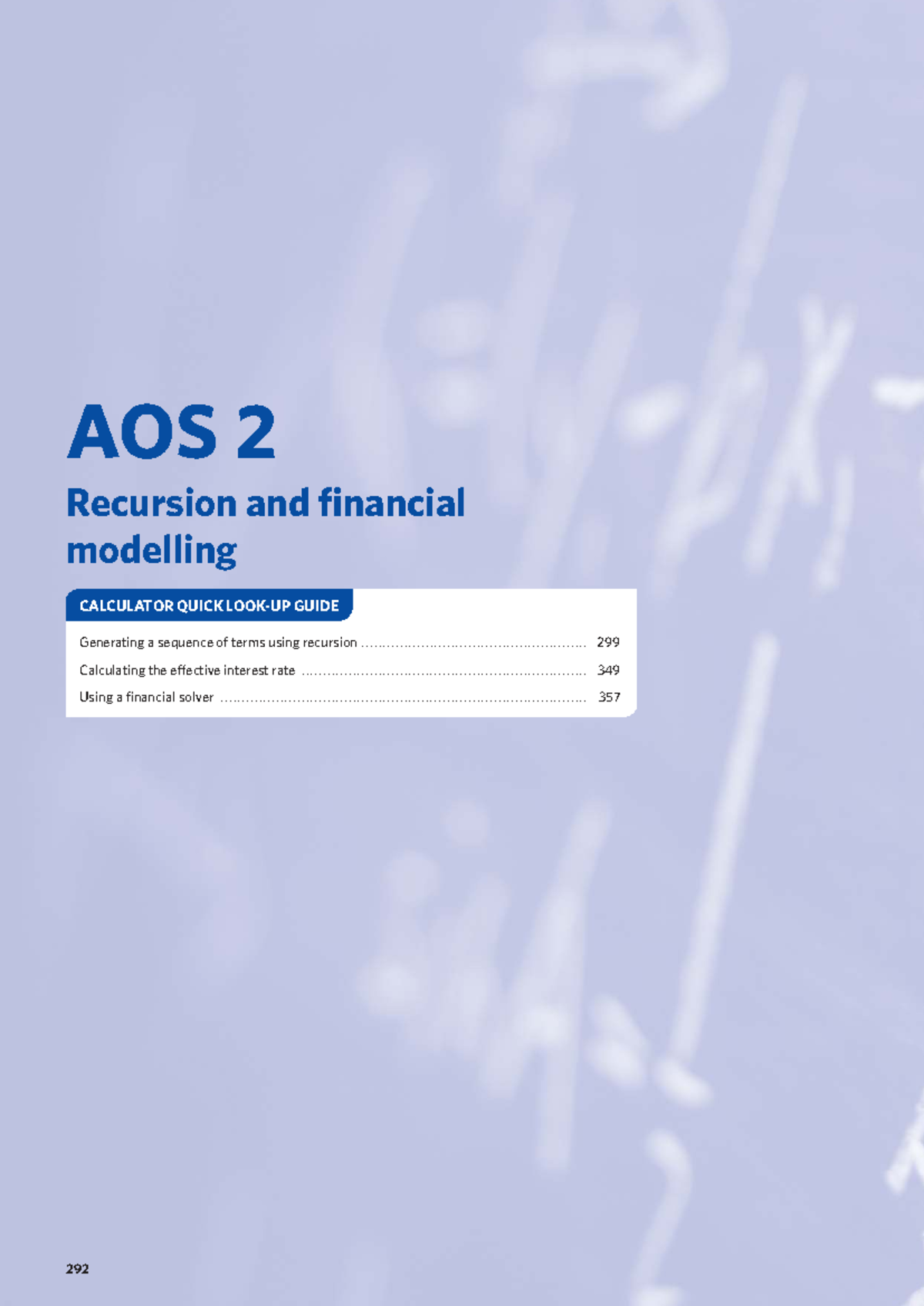 AOS 2 Recursion and Financial Modelling: Notes & Questions on ...