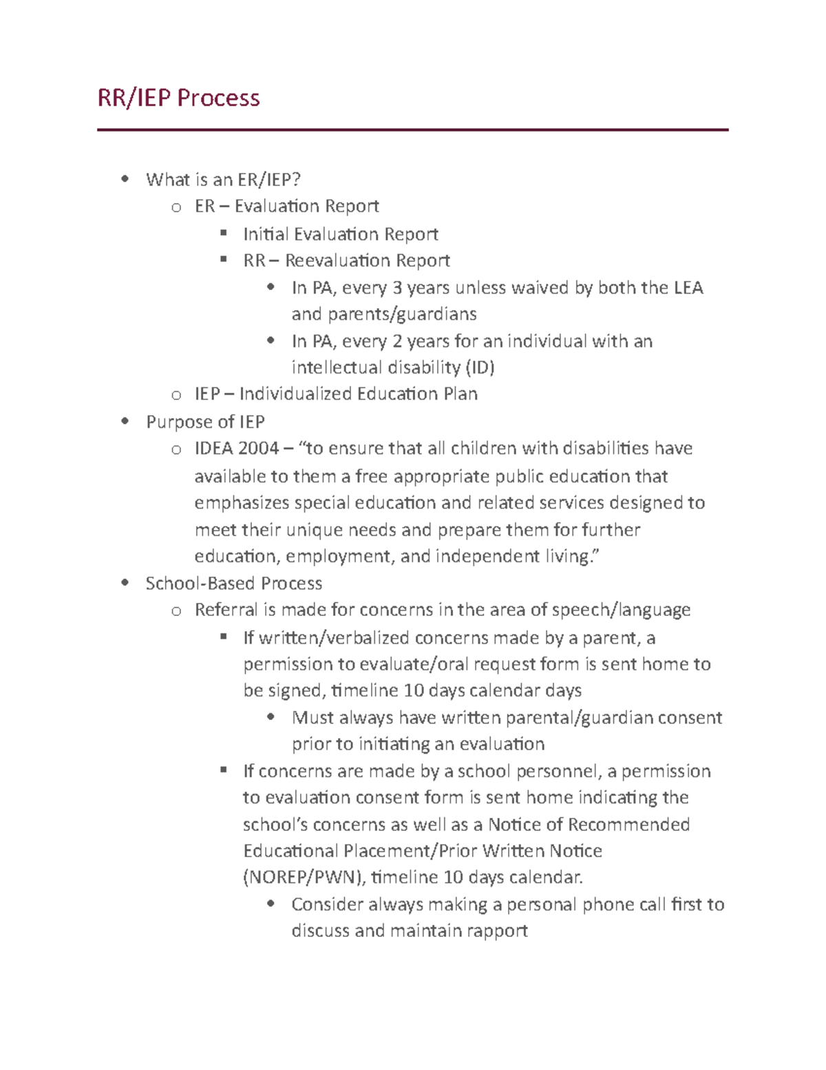 RR IEP Process: Reevaluation Report Guidelines & Implementation Steps ...