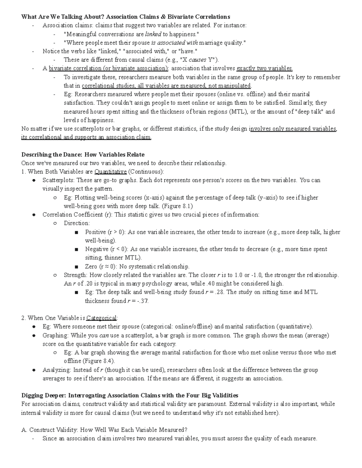 PSY301_Chapter 8: Understanding Association Claims and Bivariate ...