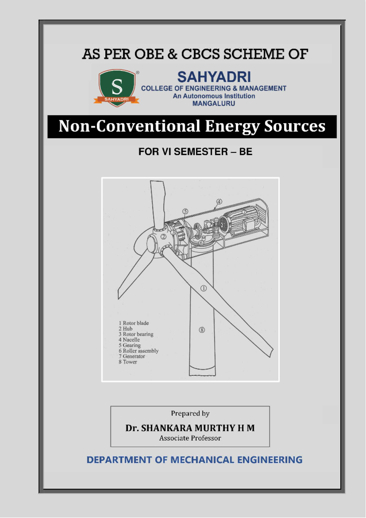 ME OEC NCES Energy Sources Notes for VI Semester BE 2023-2024 - Studocu