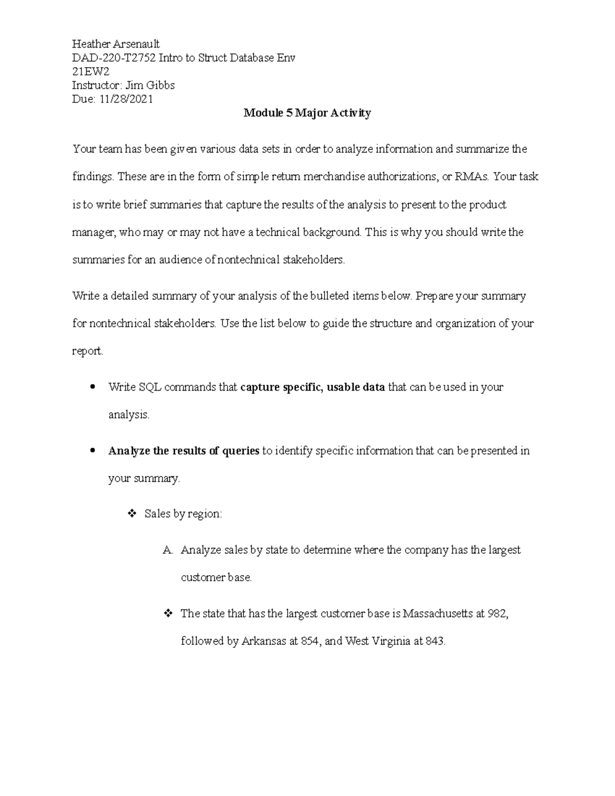 Module Two Activity Template - How many records are shown in the ...