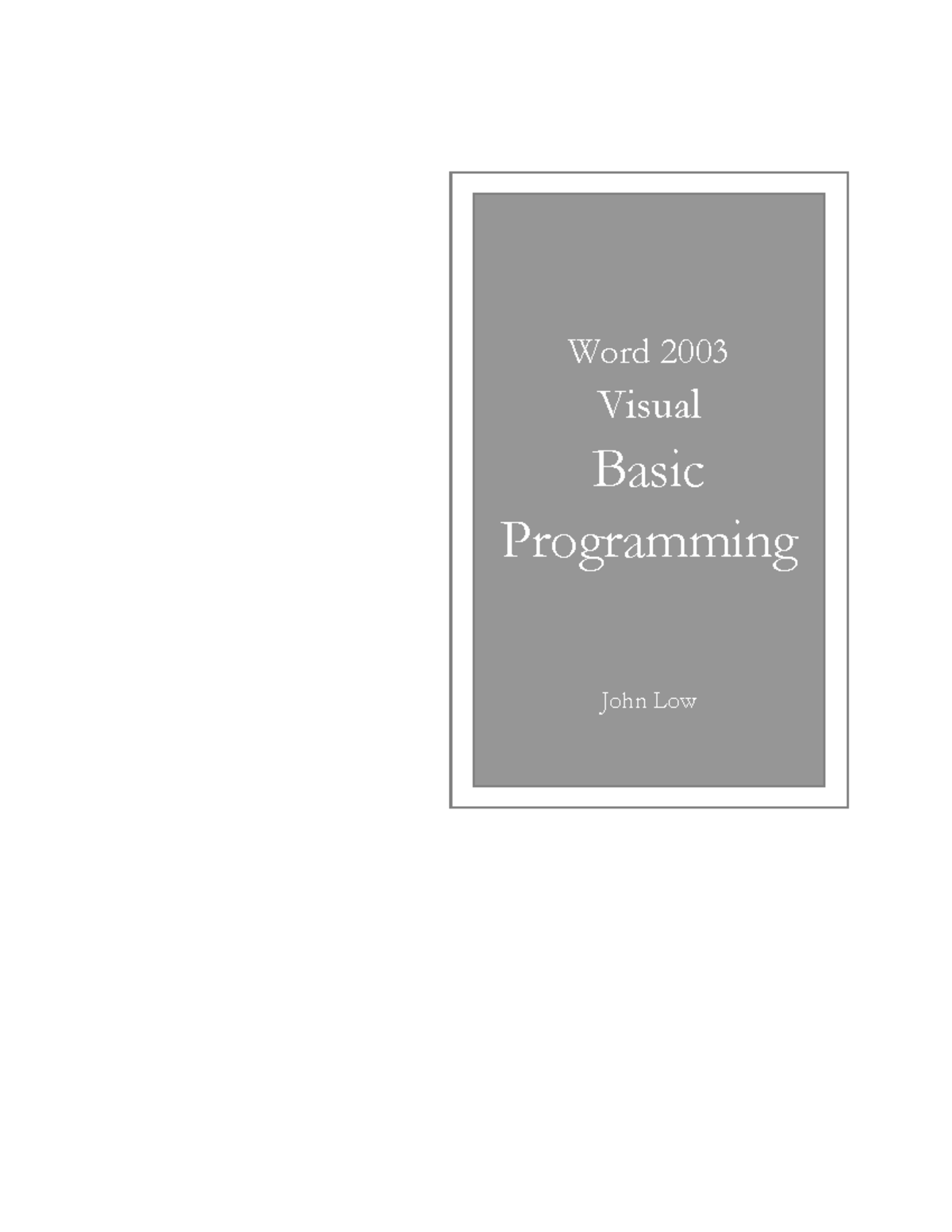 VBA Word 2003 Programming Notes for eBook Study - Studocu