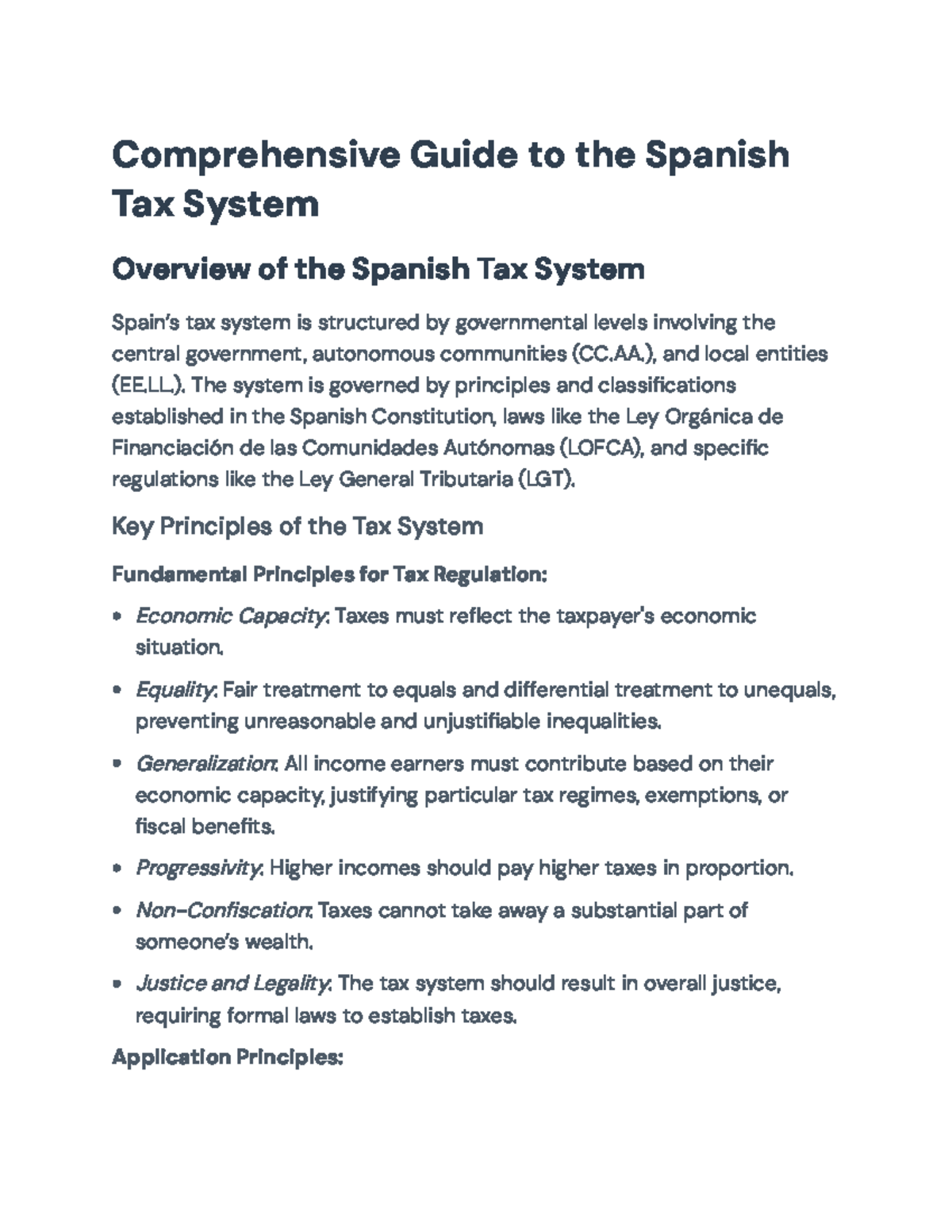 Comprehensive Overview of Spain's Tax System: Principles and Types ...