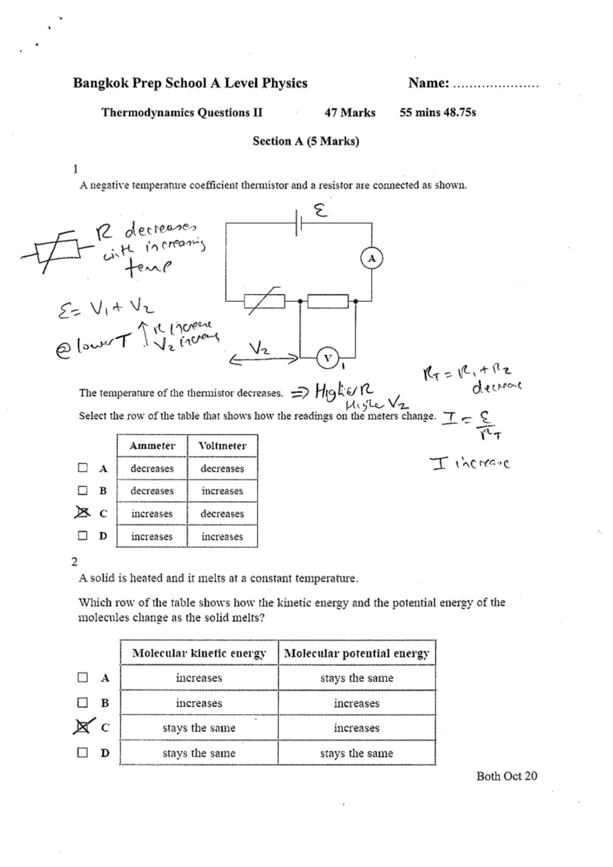 A Level Physics Thermal Questions II (Thermal I) - Bangkok Prep School ...
