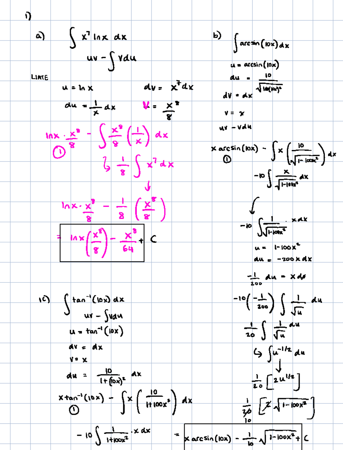 Recitation 4: LIATE Method and Applications in Calculus - Studocu