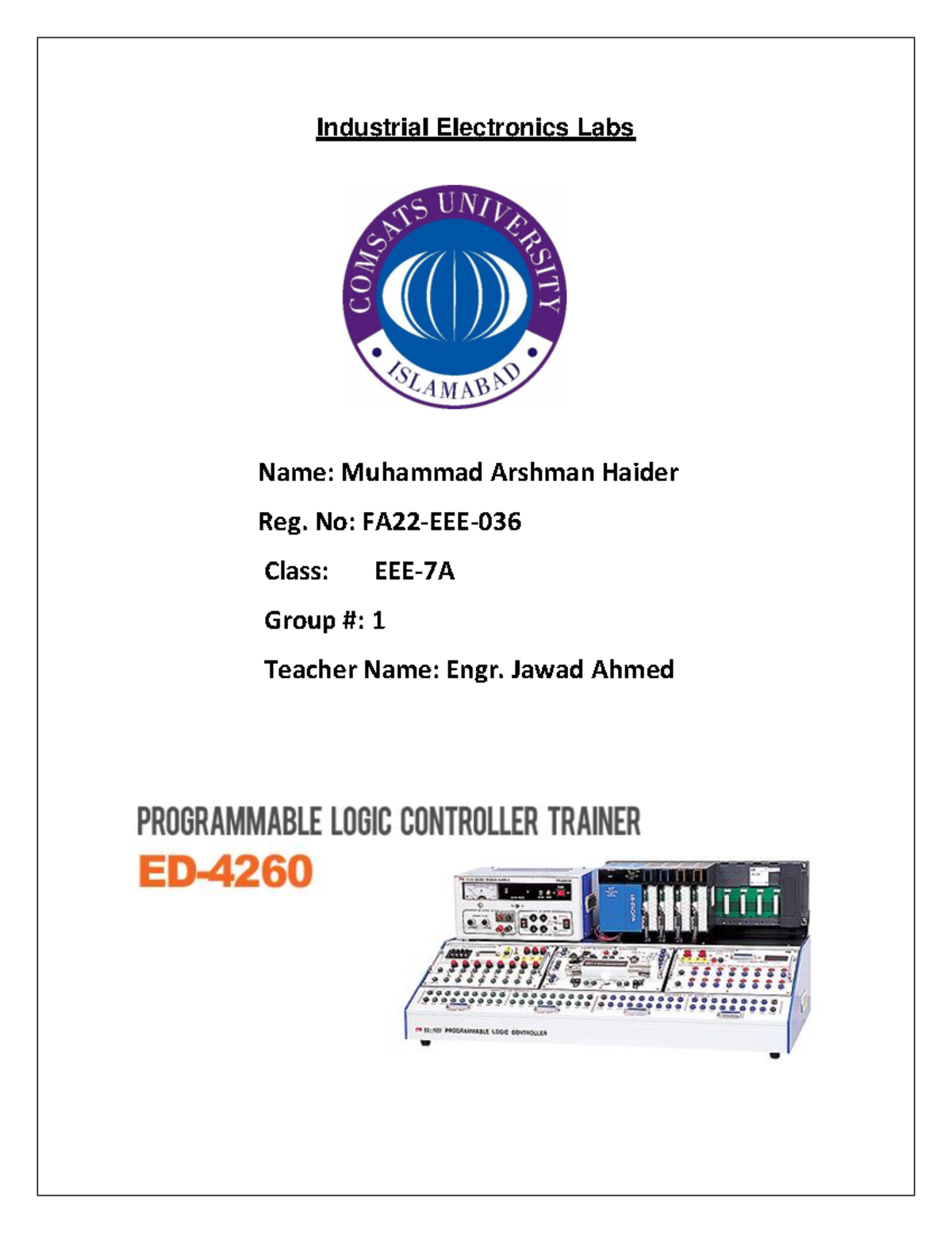 Industrial Electronics Labs: Logic Gates Implementation Using PLC ...