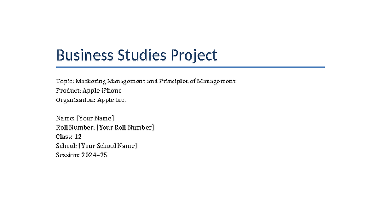 Business Studies Project: Marketing Management of Apple iPhone (Class ...