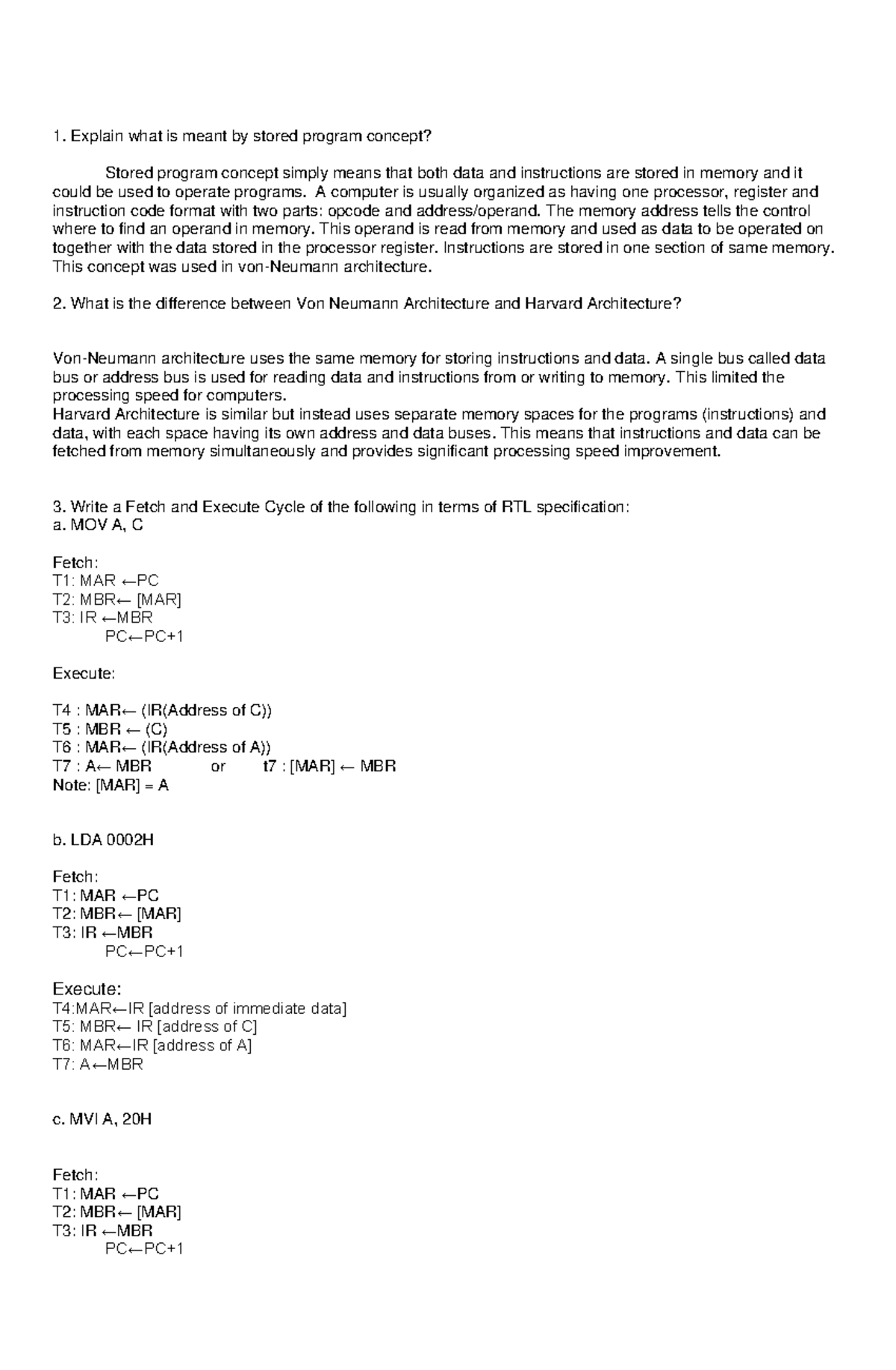 Microprocessor Activity 3 - Explain what is meant by stored program ...