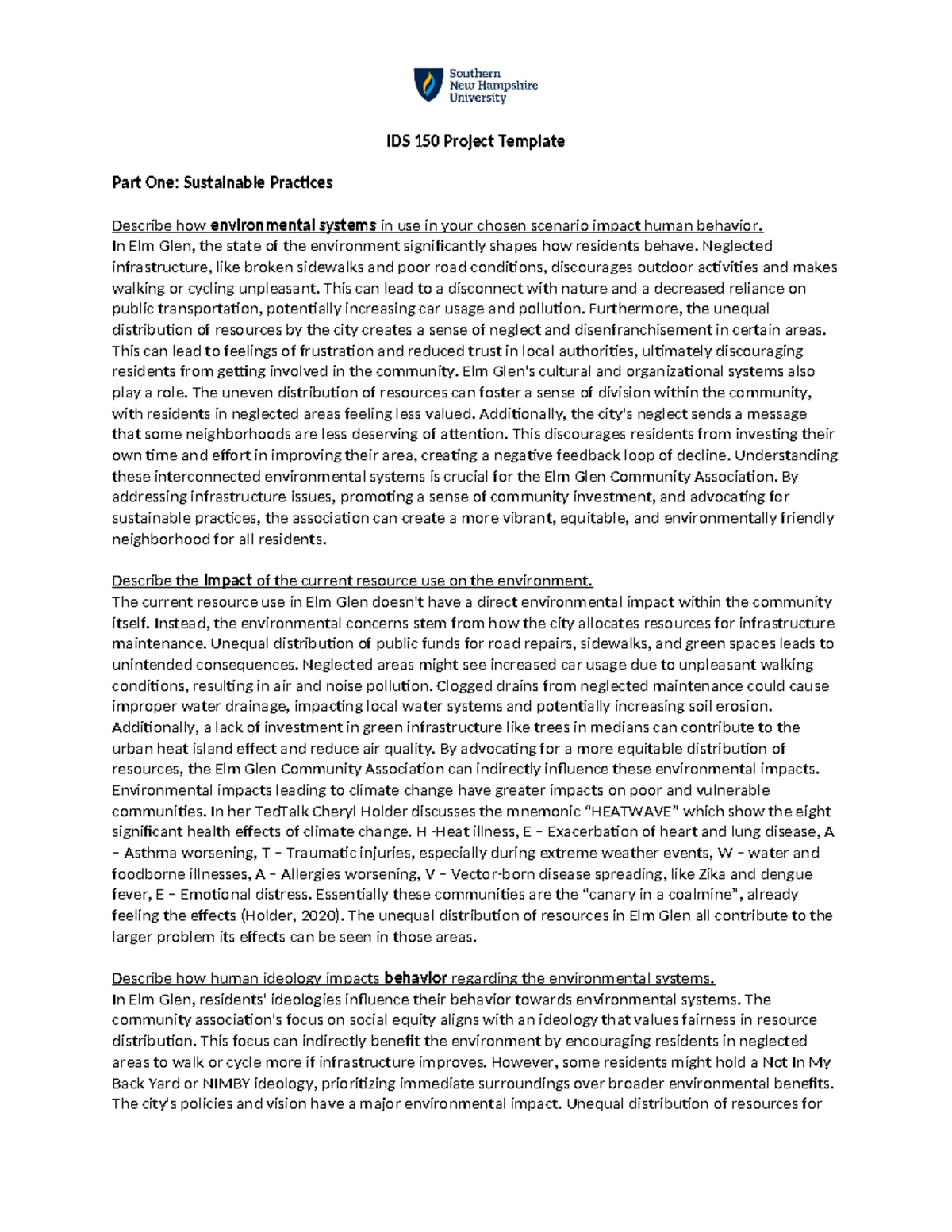 IDS150 - Module 7 - Project Final: Sustainable Practices in Elm Glen ...