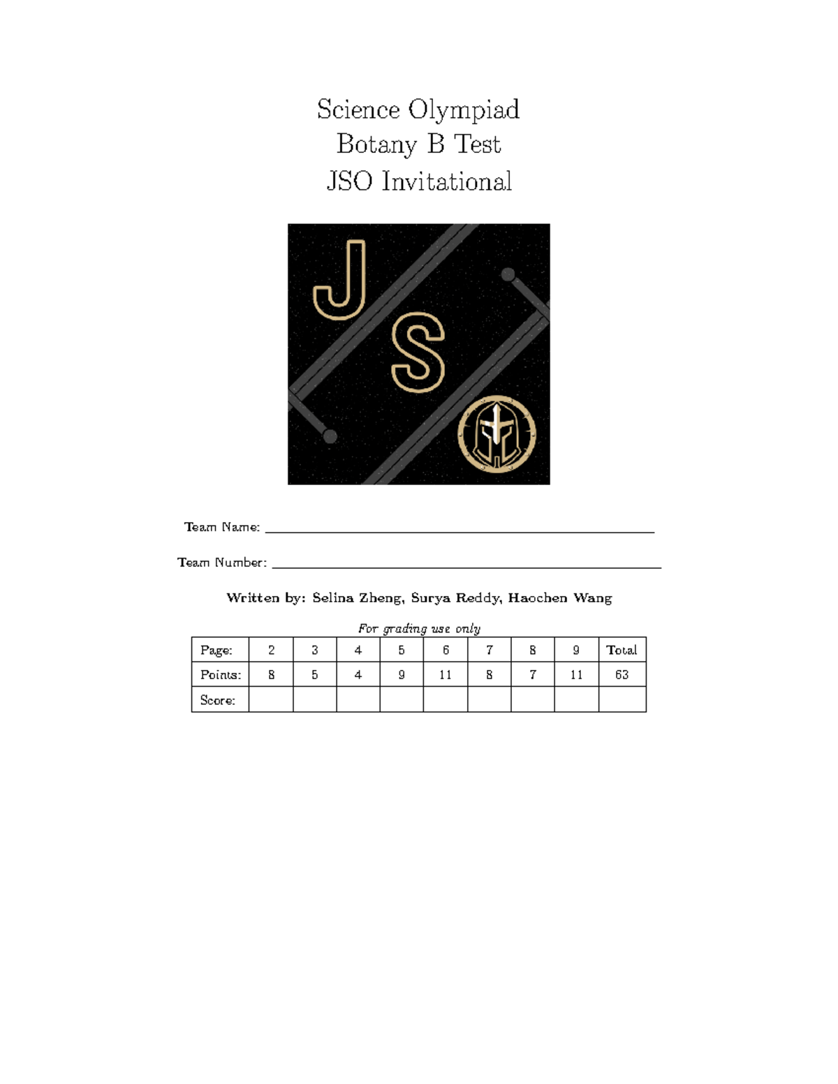 Botany B Test Overview - Science Olympiad Analysis and Exercises - Studocu
