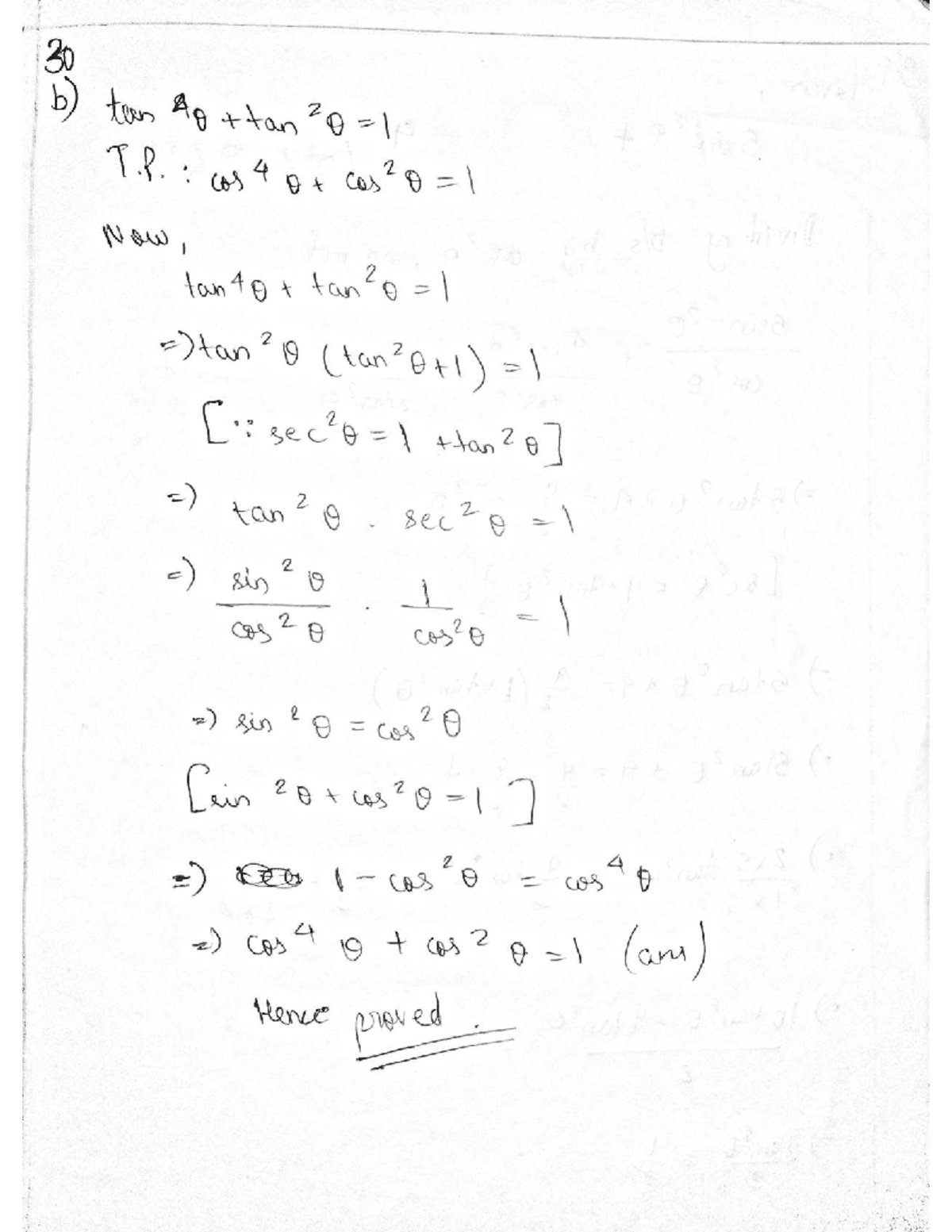 Maths Classwork: Trigonometric Identities and Proofs - Studocu