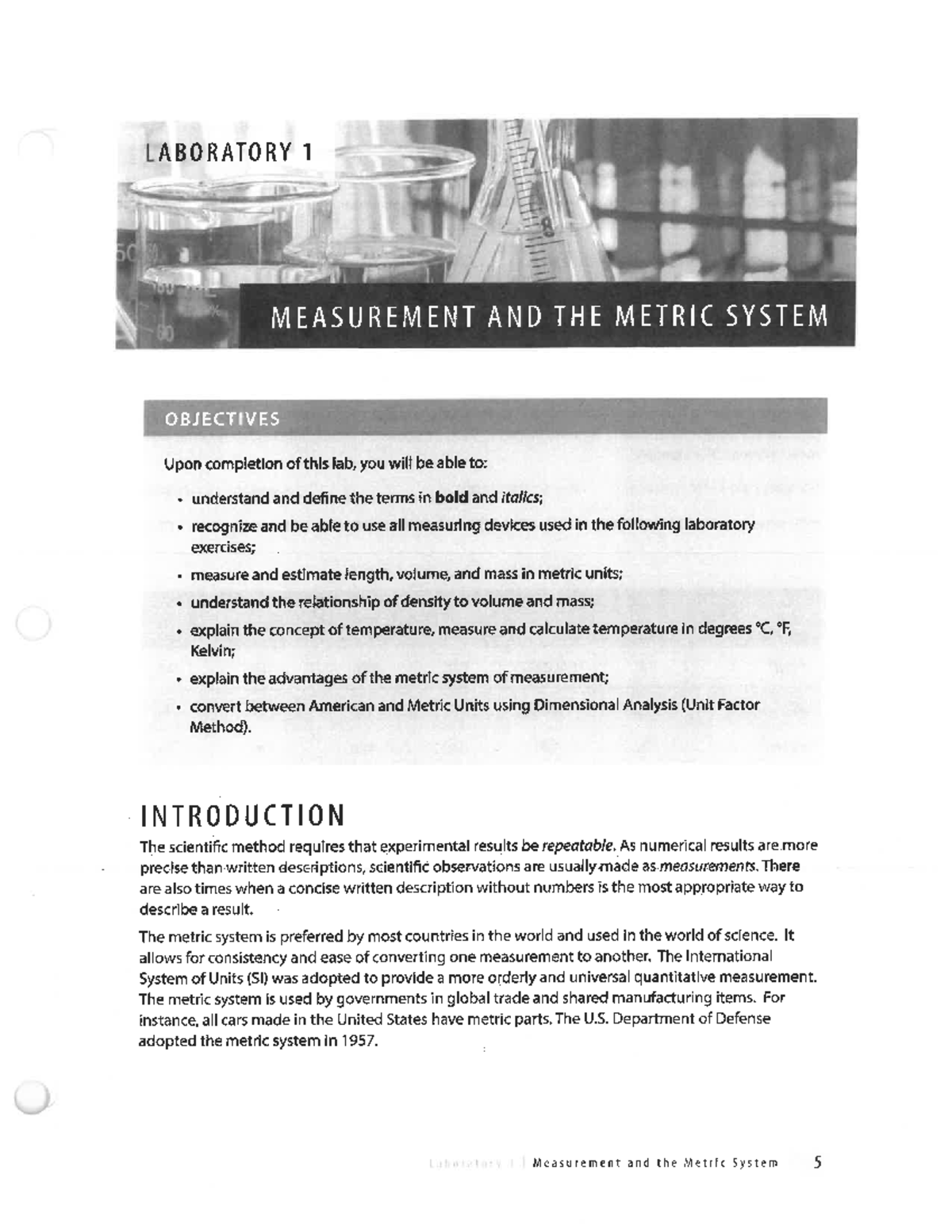LAB 1: MEASUREMENT AND THE METRIC SYSTEM OVERVIEW - Studocu