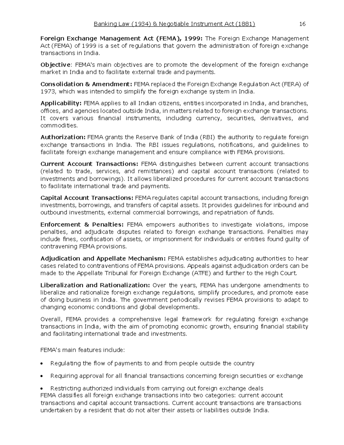 FEMA 1999 - Comprehensive Overview of Foreign Exchange Regulations ...