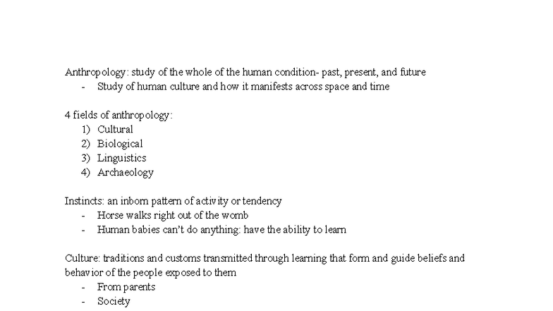 ANTH 111 - Cultural Anthropology: Key Concepts and Insights - Studocu