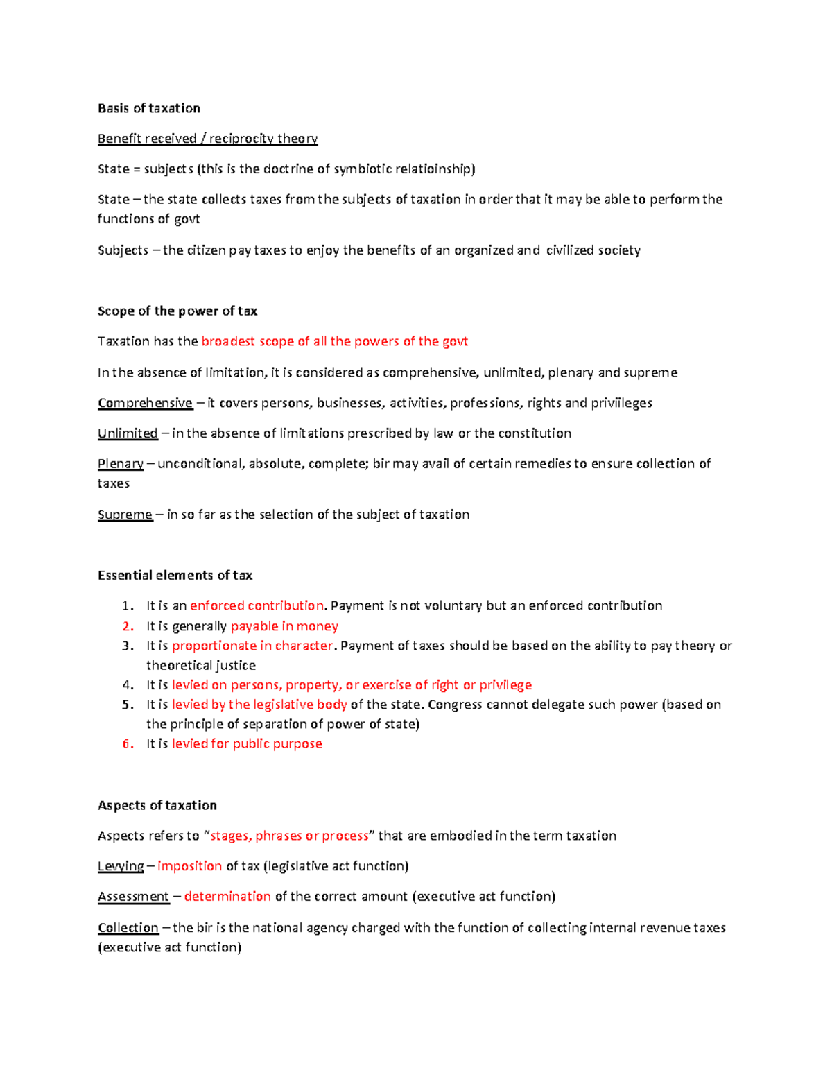 Taxation: Basis, Scope, Essential Aspects & Characteristics Explained ...