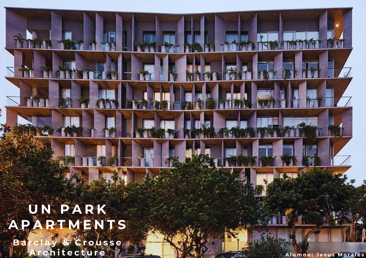 UN PARK Apartments Overview by Barclay Crousse Architecture - Studocu