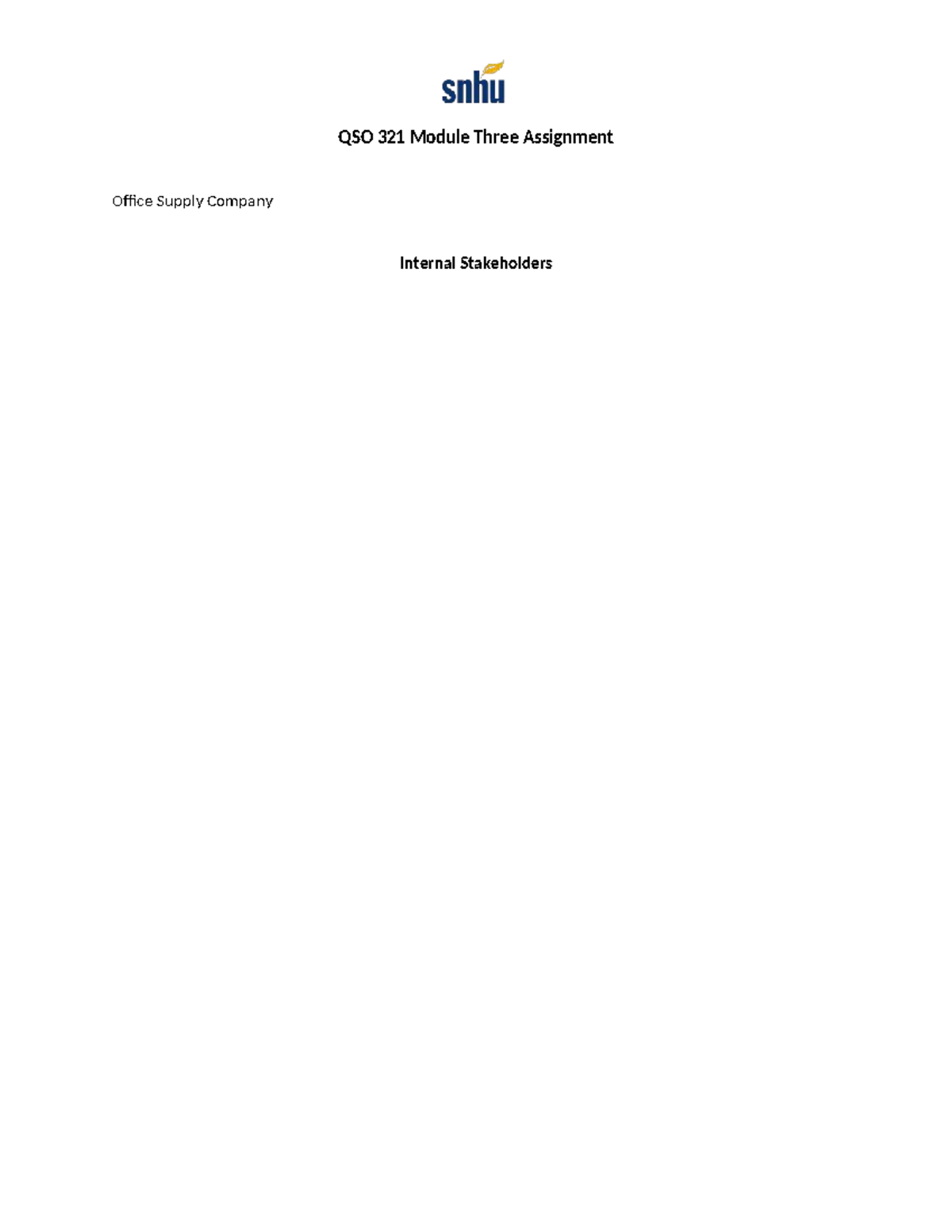 QSO 321 Module 3 Assignment: Role of CEO in Stakeholder Management ...