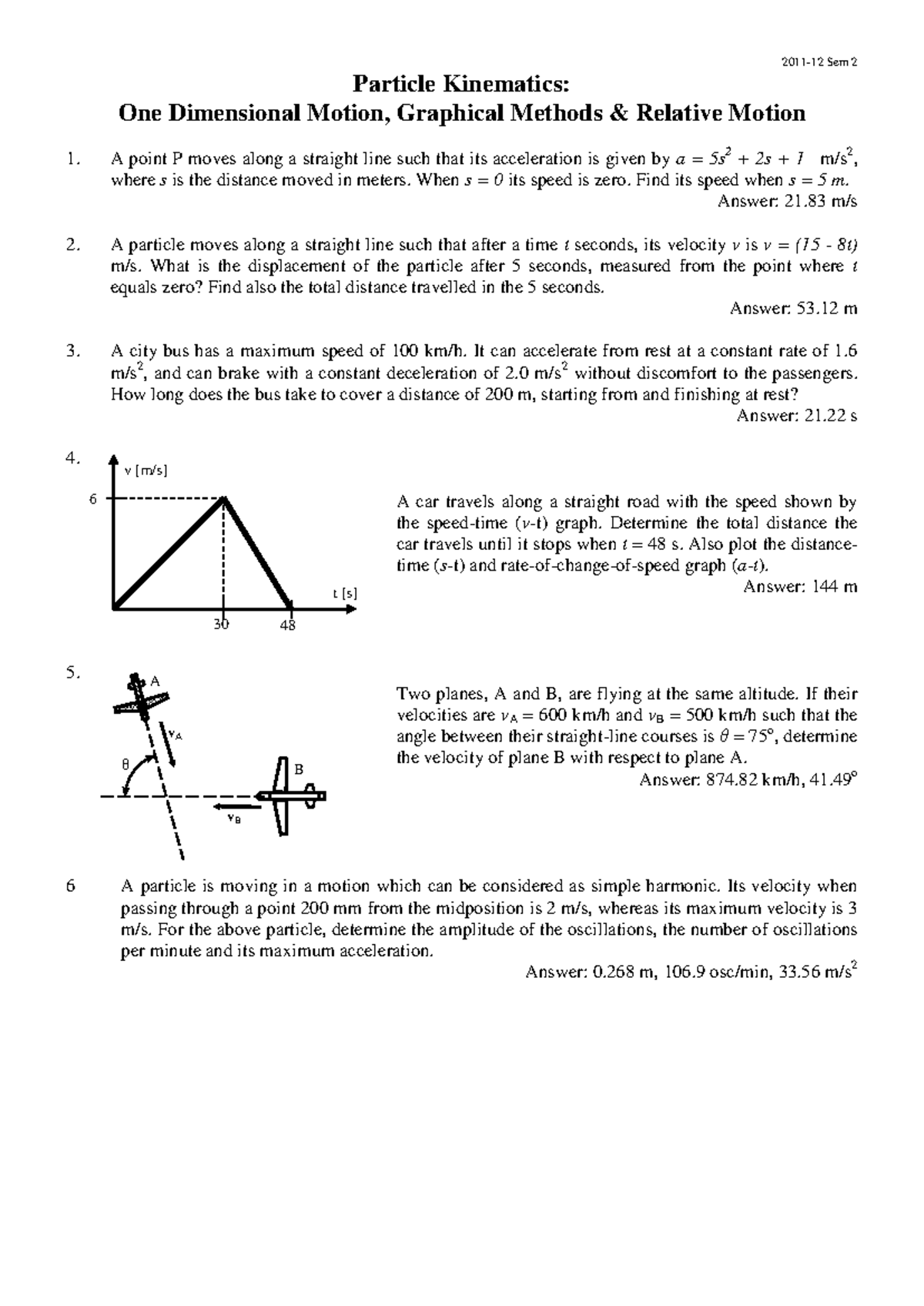 Problems-Particle Kinematics 2012 Sem2-01 - 2011-12 Sem 2 Particle ...