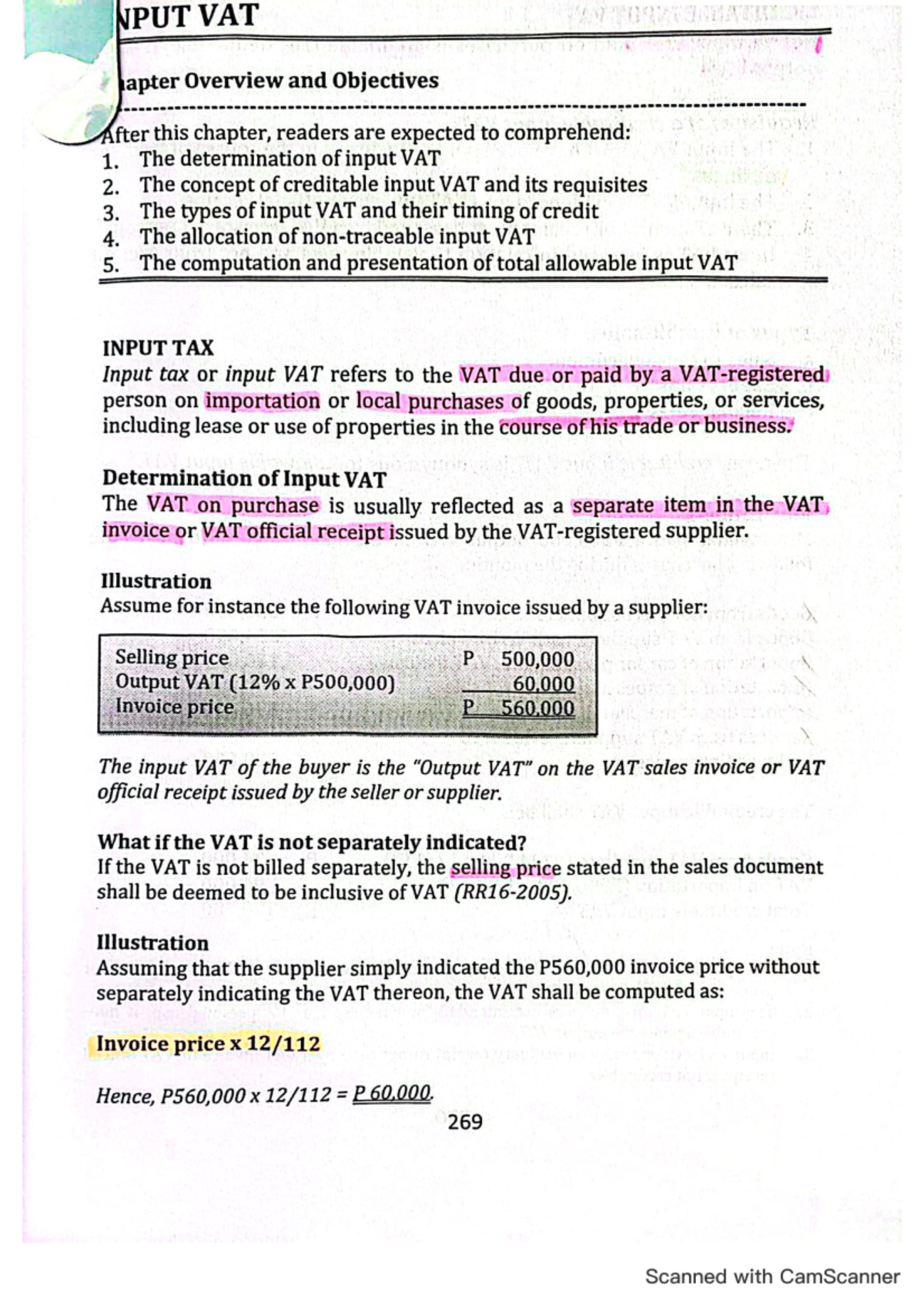 Tax Midterm Chapter 9: Understanding Input VAT and Creditable Tax - Studocu