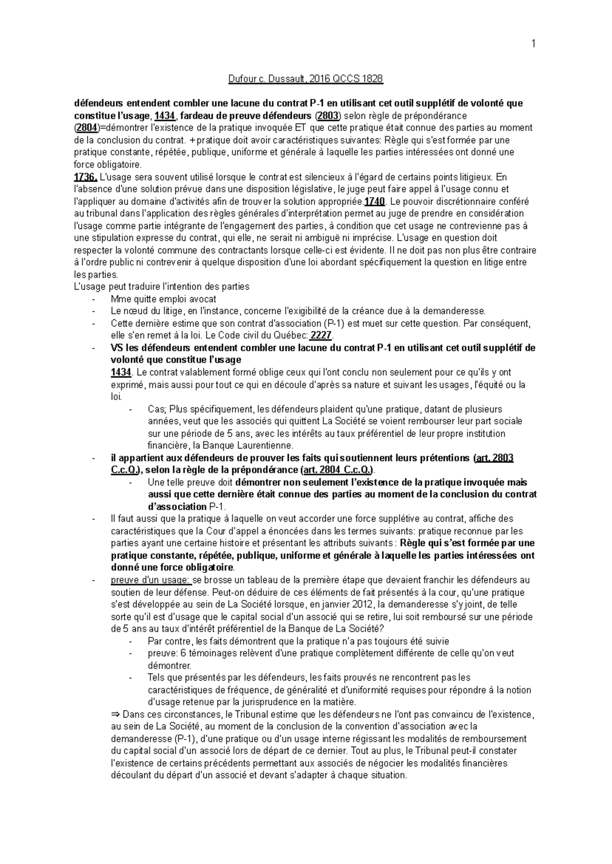 Passages Importants : Jurisprudence et Usage Contractuel en Droit (JUR ...