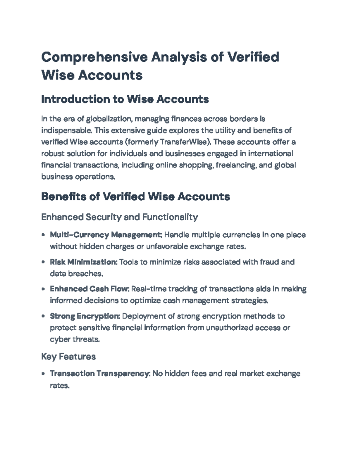 Comprehensive Guide on Verified Wise Accounts for Global Transactions ...