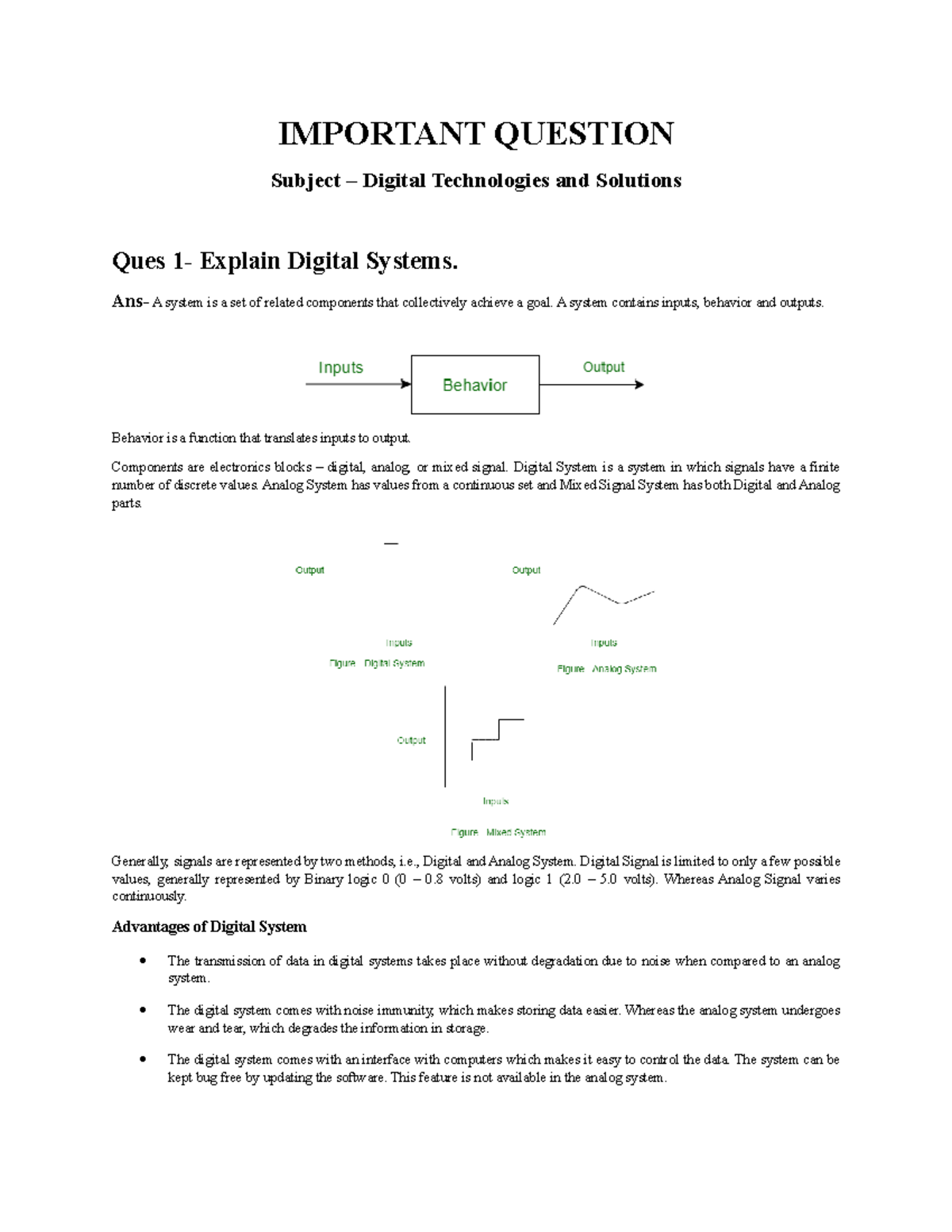 Digital Tech & Solutions - Key Concepts and Q&A - DTS - Studocu