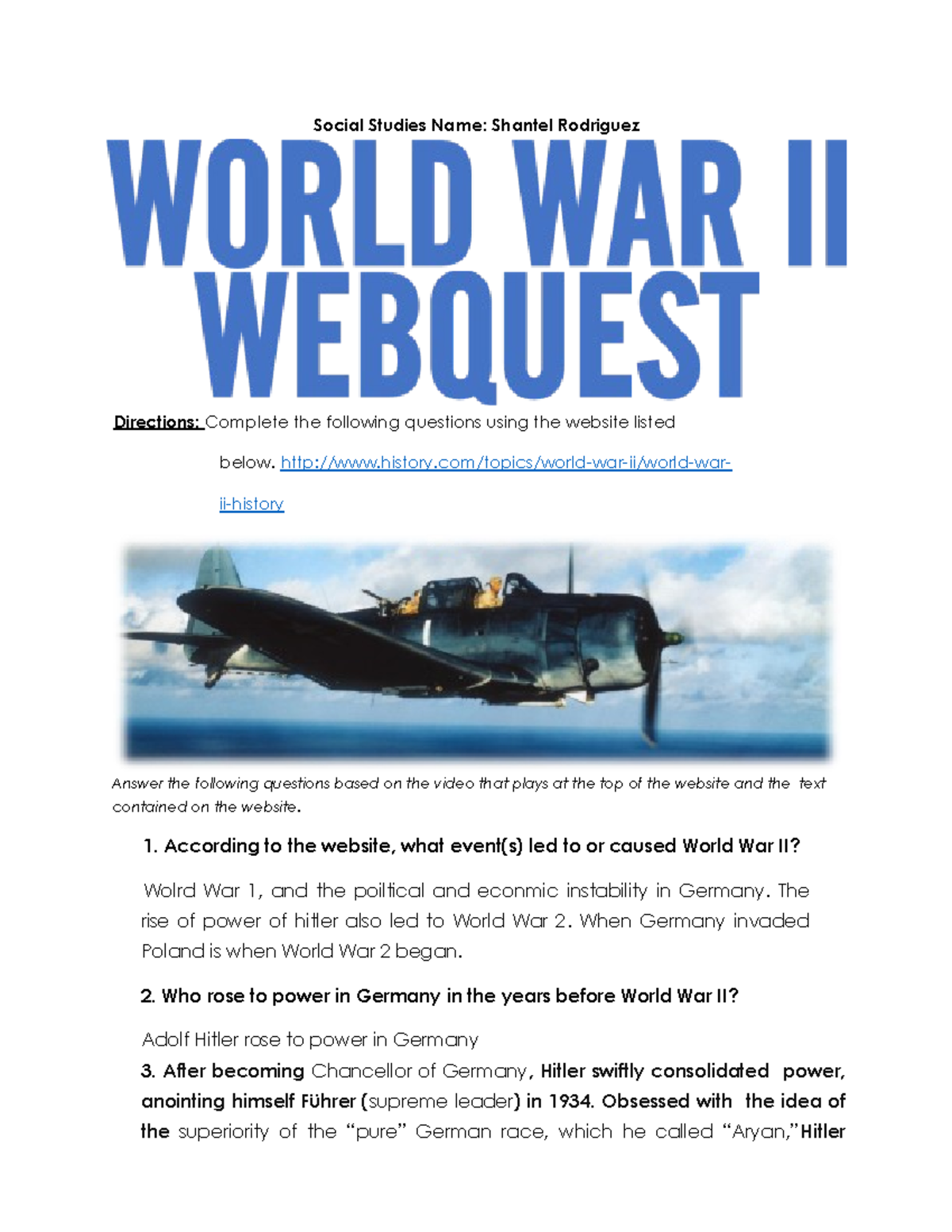 WW2 Webquest: Key Events & Figures from Conflict (SS101) - Studocu