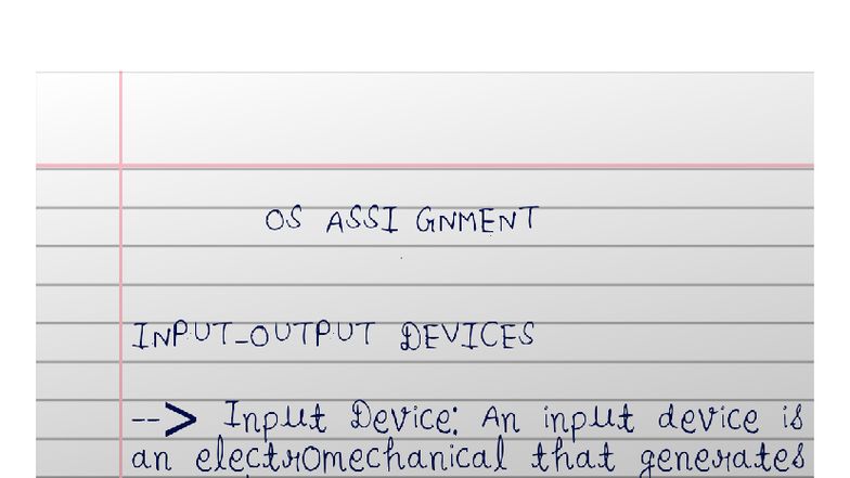 08 ASST GNMENT INPUT_OUTPUT DEVICES: Overview and Concepts - Studocu