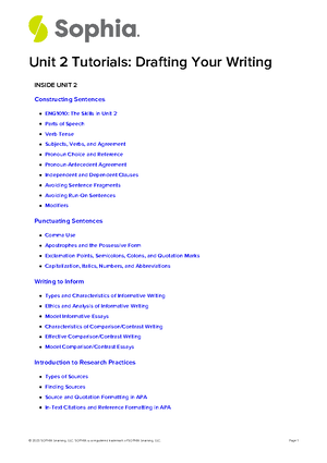 Unit 1 tutorials the essentials of writing - Unit 1 Tutorials: The ...