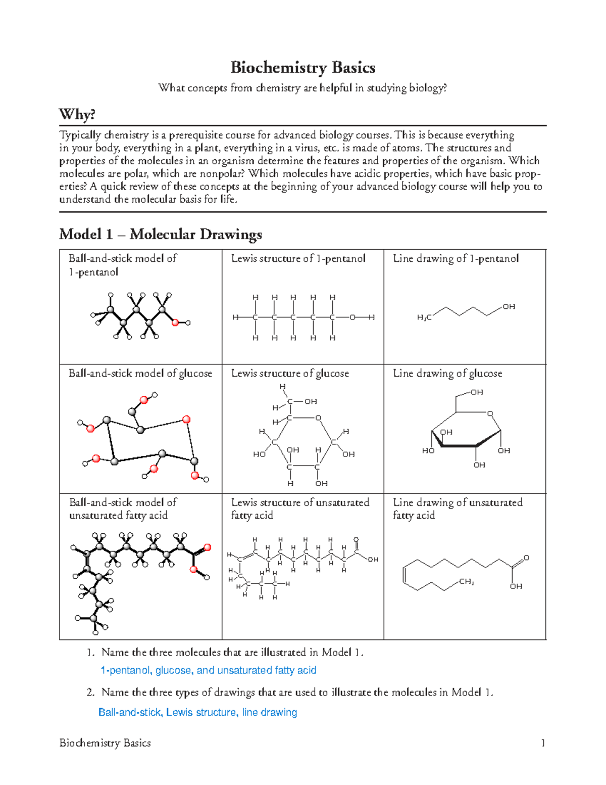 Biochemistry Basics: Key Concepts Linking Chemistry and Biology - Studocu