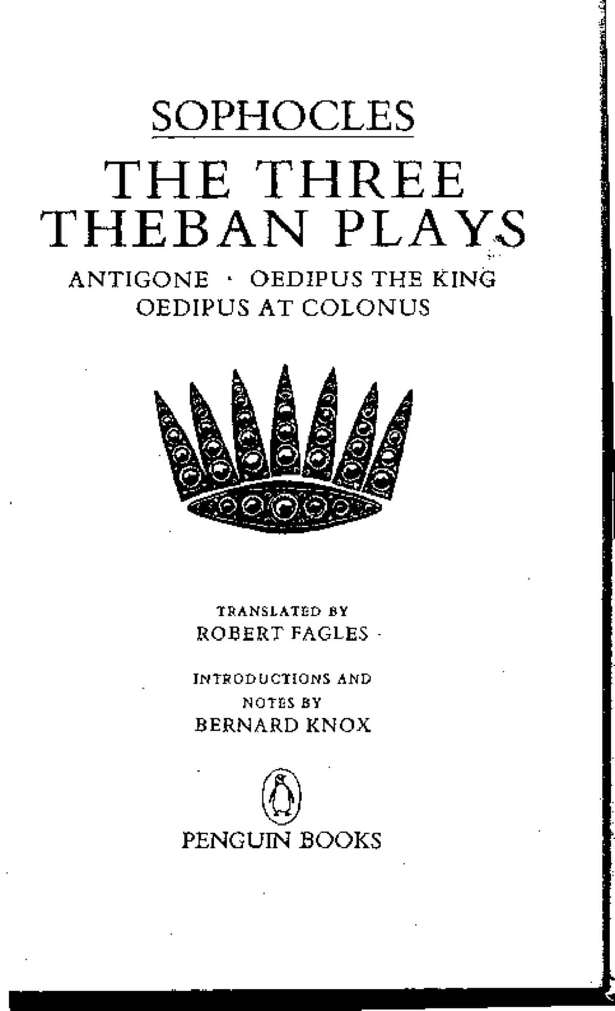 Sophocles - Oedipus the King penguin classic - SOPHOCLES THE THREE ...