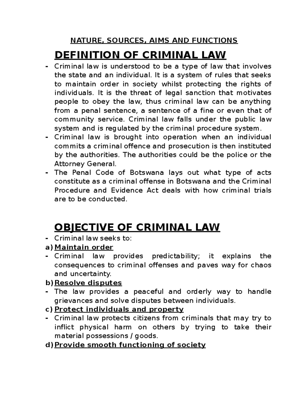 Criminal Law Notes - A Comprehensive Overview of Key Concepts - Studocu