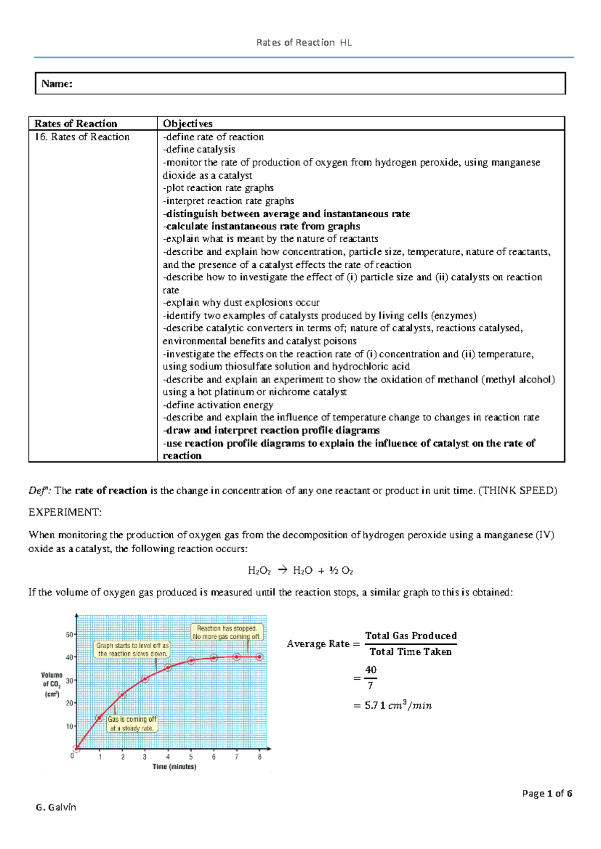 Rates of Reaction HL: Factors, Experiments, and Catalysis Insights ...