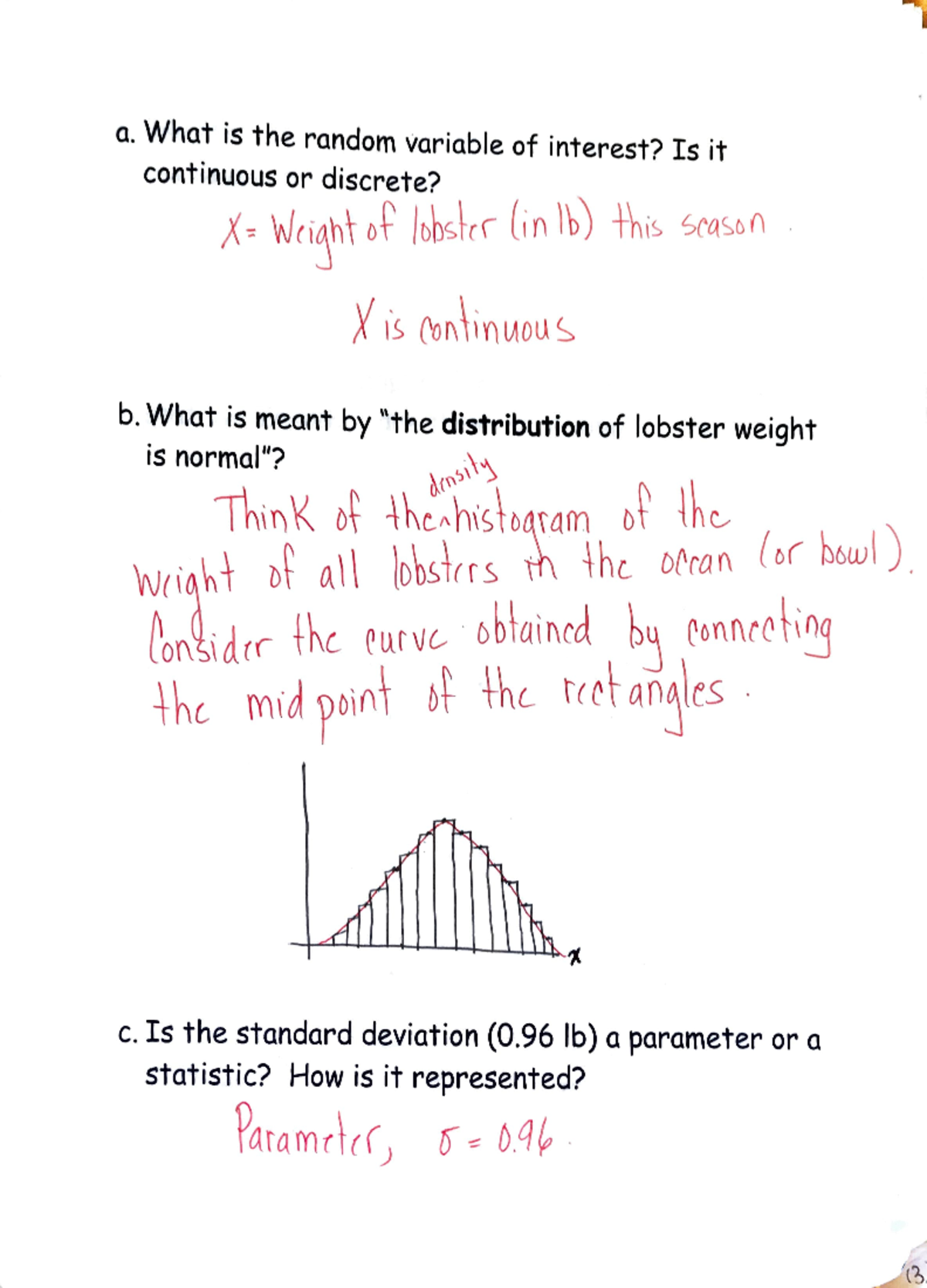 Notes 1 Example Solutions - a. What isthe random variable of interest ...