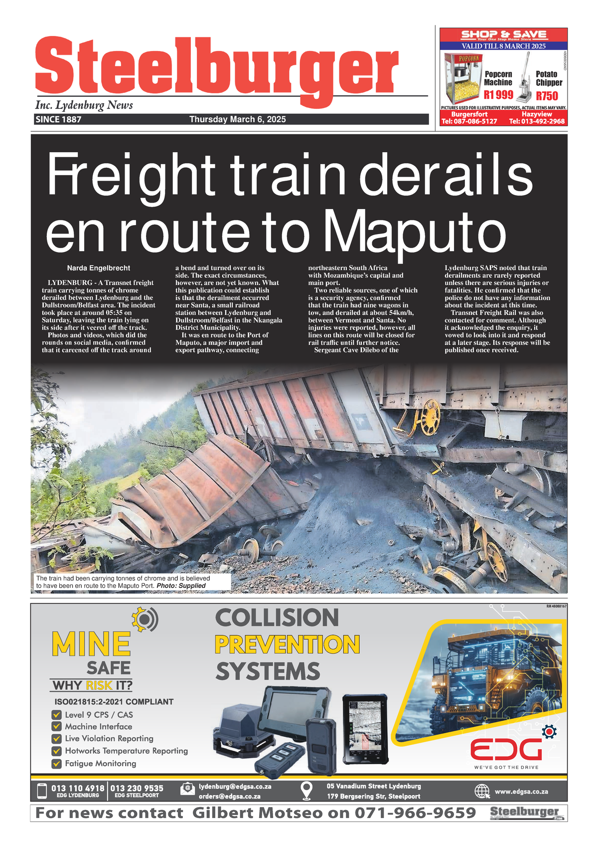 Steelburger News 6 March 2025 - Thursday March 6, 2025 LYDENBURG - A ...