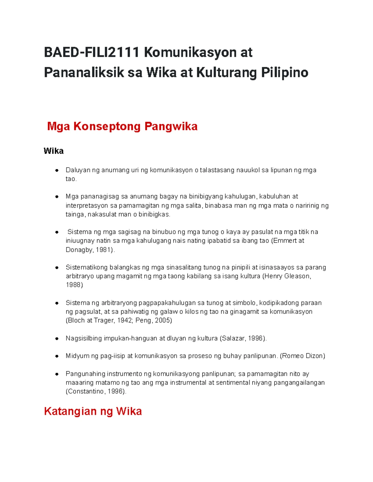 FIL 101: Exploring the Filipino Self (Pagkatao) and Consciousness ...